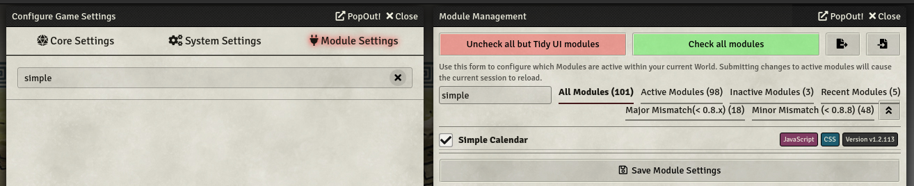 Missing settings & interface · Issue #155 · vigoren/foundryvtt-simple-calendar · GitHub