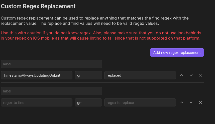 FR: Custom Rules should get a label · Issue #774 · platers/obsidian-linter · GitHub