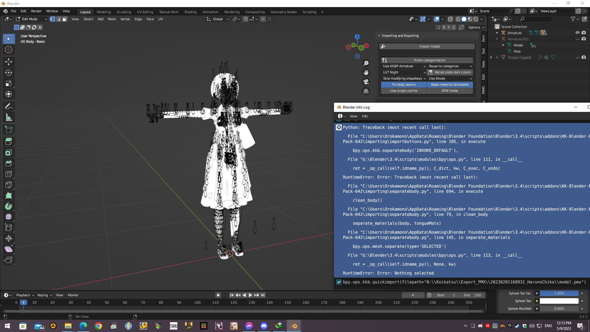 Error when importing the model, model just plain white or doesn't have ... Error when importing the model, model just plain white or doesn't have ...