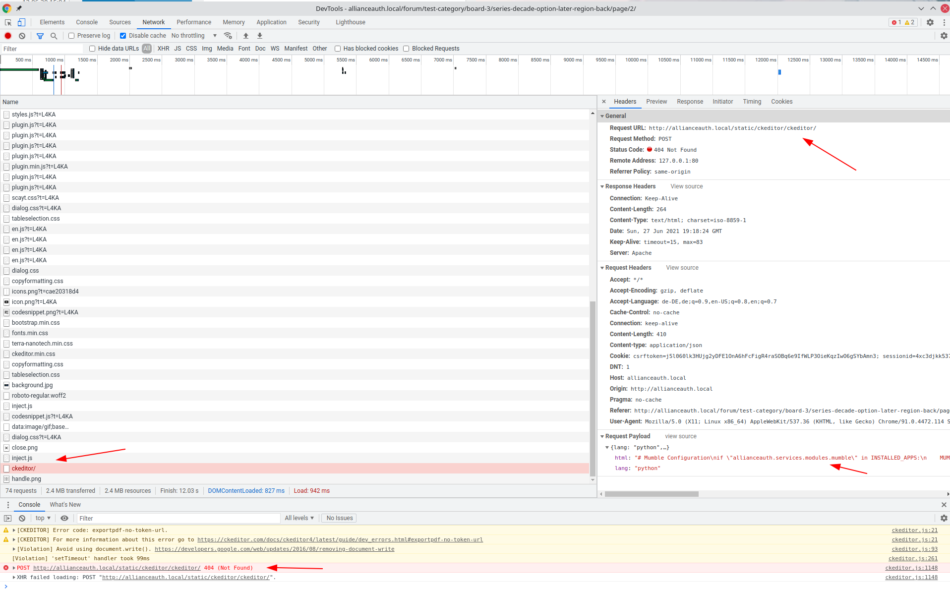 Plugin codesnippetgeshi, 404 on ajax call · Issue #676 · django-ckeditor/django-ckeditor · GitHub