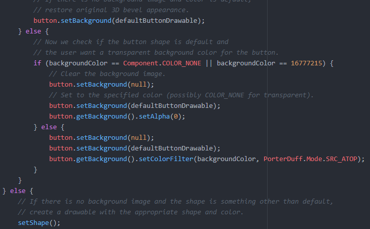 Buttons no longer take "None" as a color on Android
