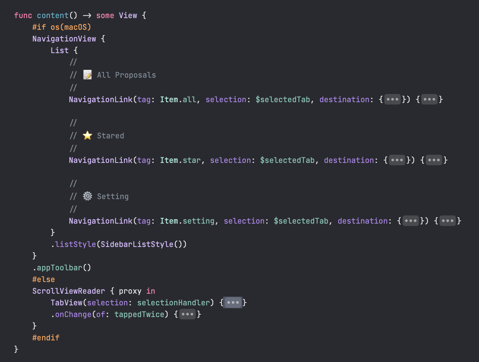 複雑な View を作成する時は「コードの折りたたみ」機能を活用する · YusukeHosonuma Effective-SwiftUI · Discussion #2 · GitHub