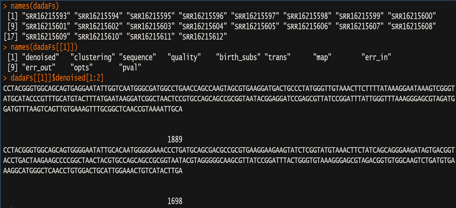 Explanation on dada2 class object and its related table · Issue #1516 · benjjneb/dada2 · GitHub