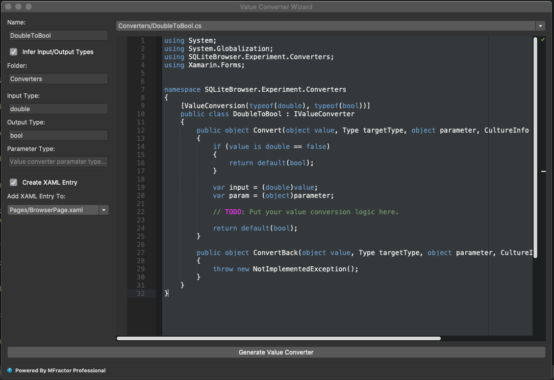 Value Converter Wizard Enhancement · Issue #154 · mfractor/mfractor-feedback · GitHub