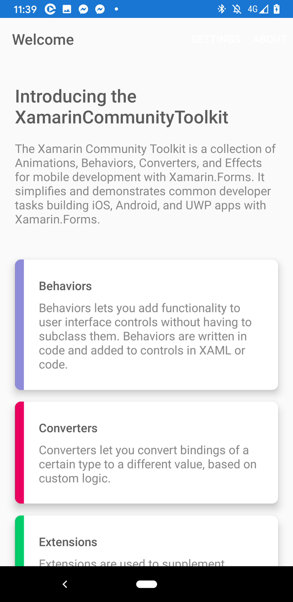 [Bug] Toolbar items are white text on white background on Android sample · Issue #231 · xamarin ...