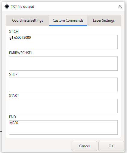 G-CODE output not applying custom commands · Issue #1104 · inkstitch ...
