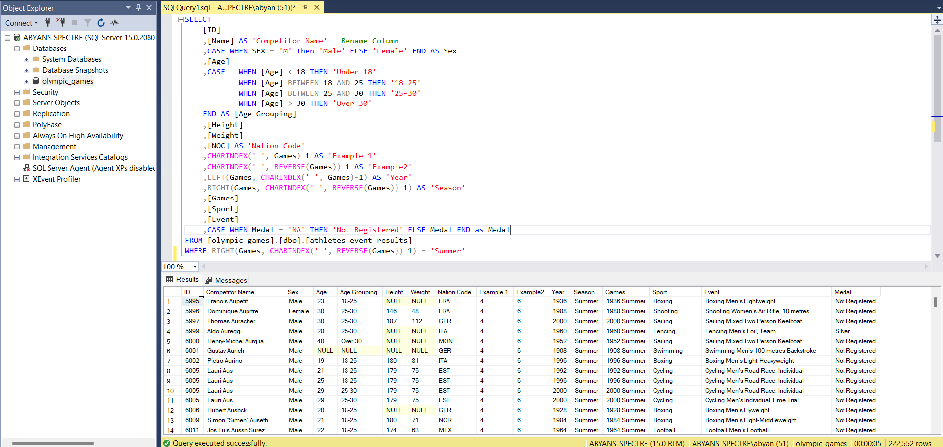 GitHub - mohammedabyan/Olympic-Games-Data-Analysis-SQL-PBI: Front-to-end process starting from ...