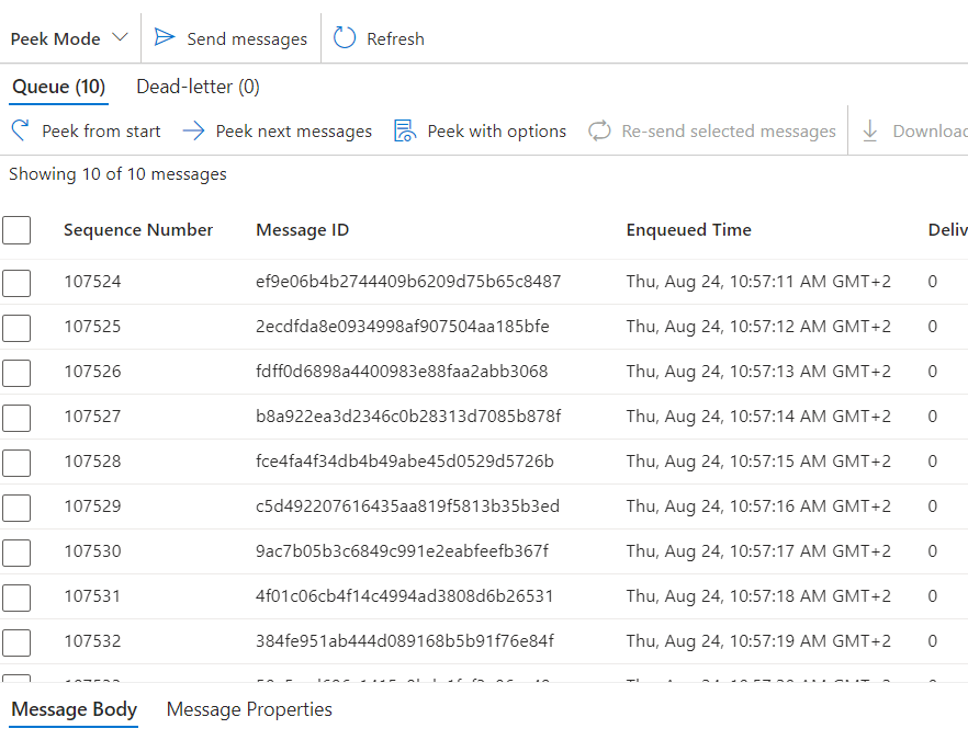 Unexpected number of runs for trigger "When one or more messages arrive in a queue (peek-lock ...
