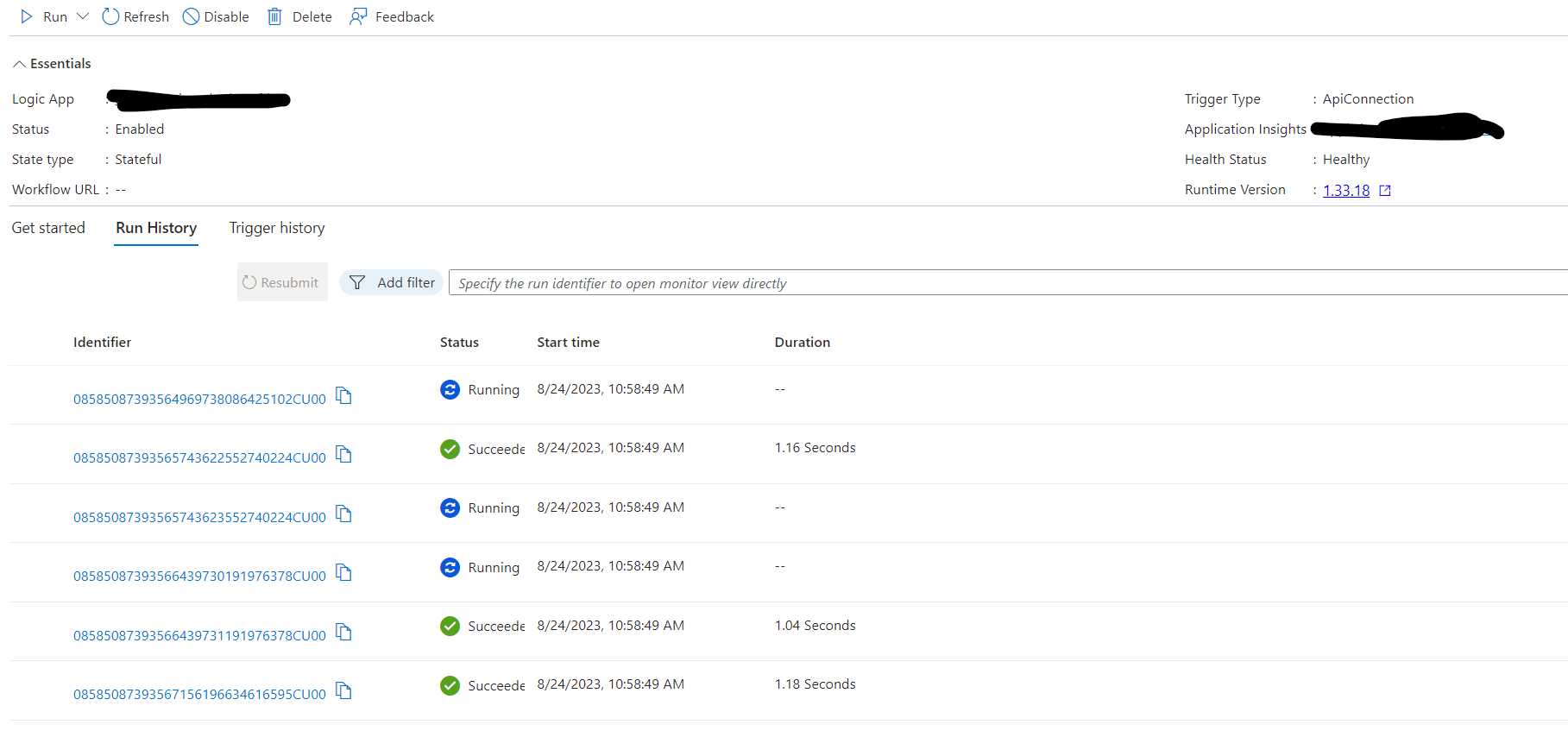 Unexpected number of runs for trigger "When one or more messages arrive in a queue (peek-lock ...