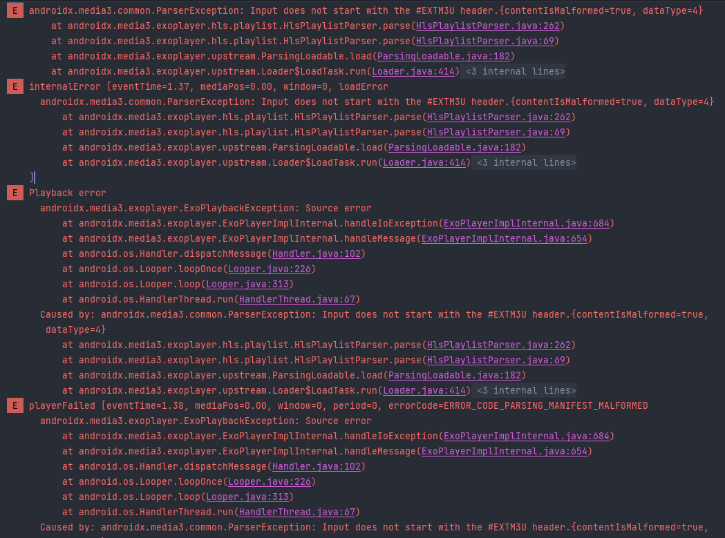 Input does not start with the #EXTM3U header · Issue #11276 · google/ExoPlayer · GitHub