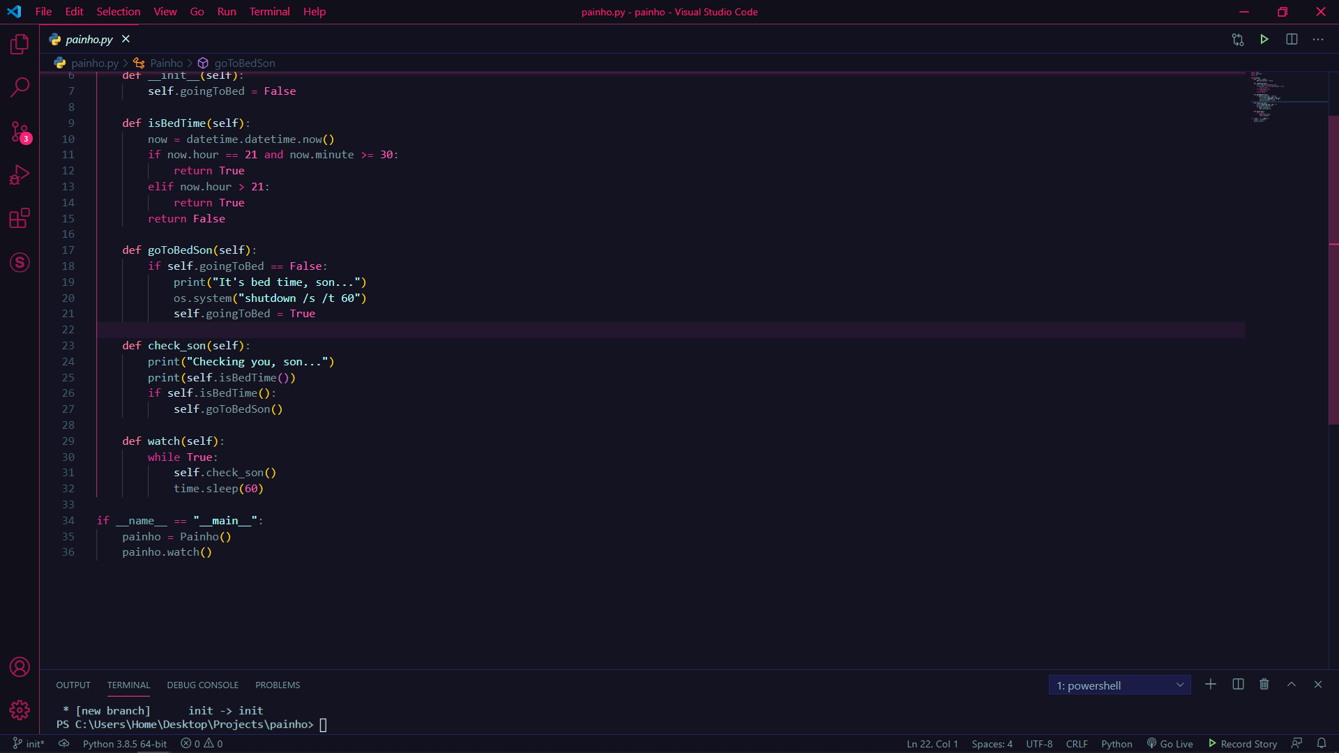 GitHub - raymag/Painho: Python script for autommatically turning off the computer if it's past ...