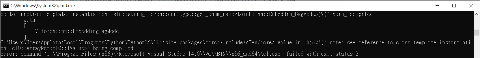 Torchincludeatencoreivalueinlh Clexe Failed With Exit Status 2 · Issue 43687 6912