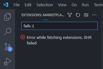 XHR Failed on trying to install plugins via Visual Studio code · Issue #34385 · microsoft/vscode ...