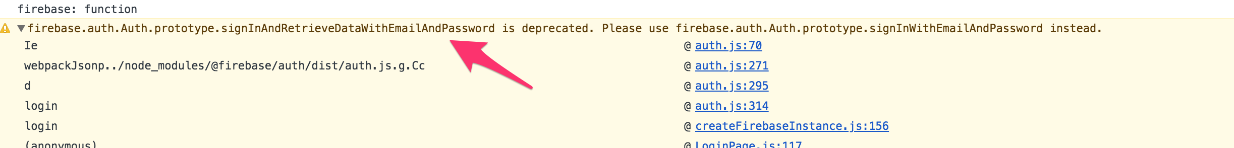 Deprecated firebase.User.prototype.signInWithEmailAndPassword · Issue #467 · prescottprue/react ...