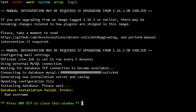 Mysqlport Variable External Database · Issue 48 · Devinsolutionsdocker Osticket · Github 5813