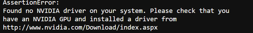 Found no NVIDIA driver on your system · Issue #348 · aim-uofa/AdelaiDet · GitHub