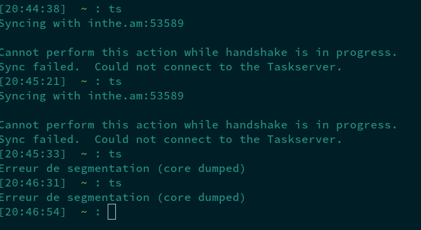 [TW-1470] Task sync init segfault · Issue #1496 · GothenburgBitFactory/taskwarrior · GitHub