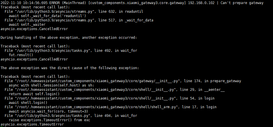 192.168.0.102 | Can't prepare gateway · Issue #860 · AlexxIT/XiaomiGateway3 · GitHub