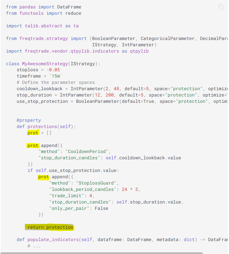 Incorrect return value in Hyperopt Protection sample code · Issue #5639 · freqtrade/freqtrade ...