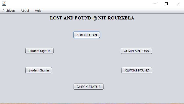 GitHub - harsh28799/LostAndFound: Lost and Found Database Management ...