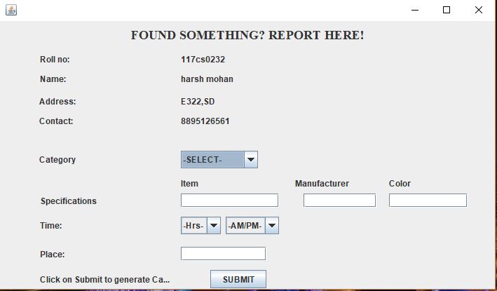 GitHub - harsh28799/LostAndFound: Lost and Found Database Management ...