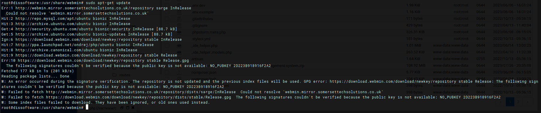 GPG error: the public key is not available: NO_PUBKEY 2D223B918916F2A2 · Issue #1966 · webmin ...