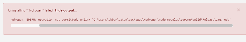 Can't uninstall hydrogen atom package · Issue #985 · nteract/hydrogen · GitHub