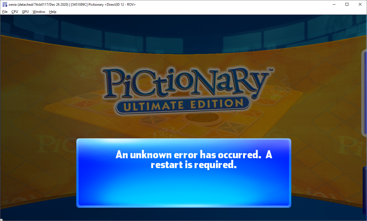 5451089C - Pictionary: Ultimate Edition · Issue #1682 · xenia-project/game-compatibility · GitHub