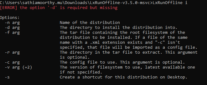 [ERROR] the option '-d' is required but missing · Issue #146 · DDoSolitary/LxRunOffline · GitHub