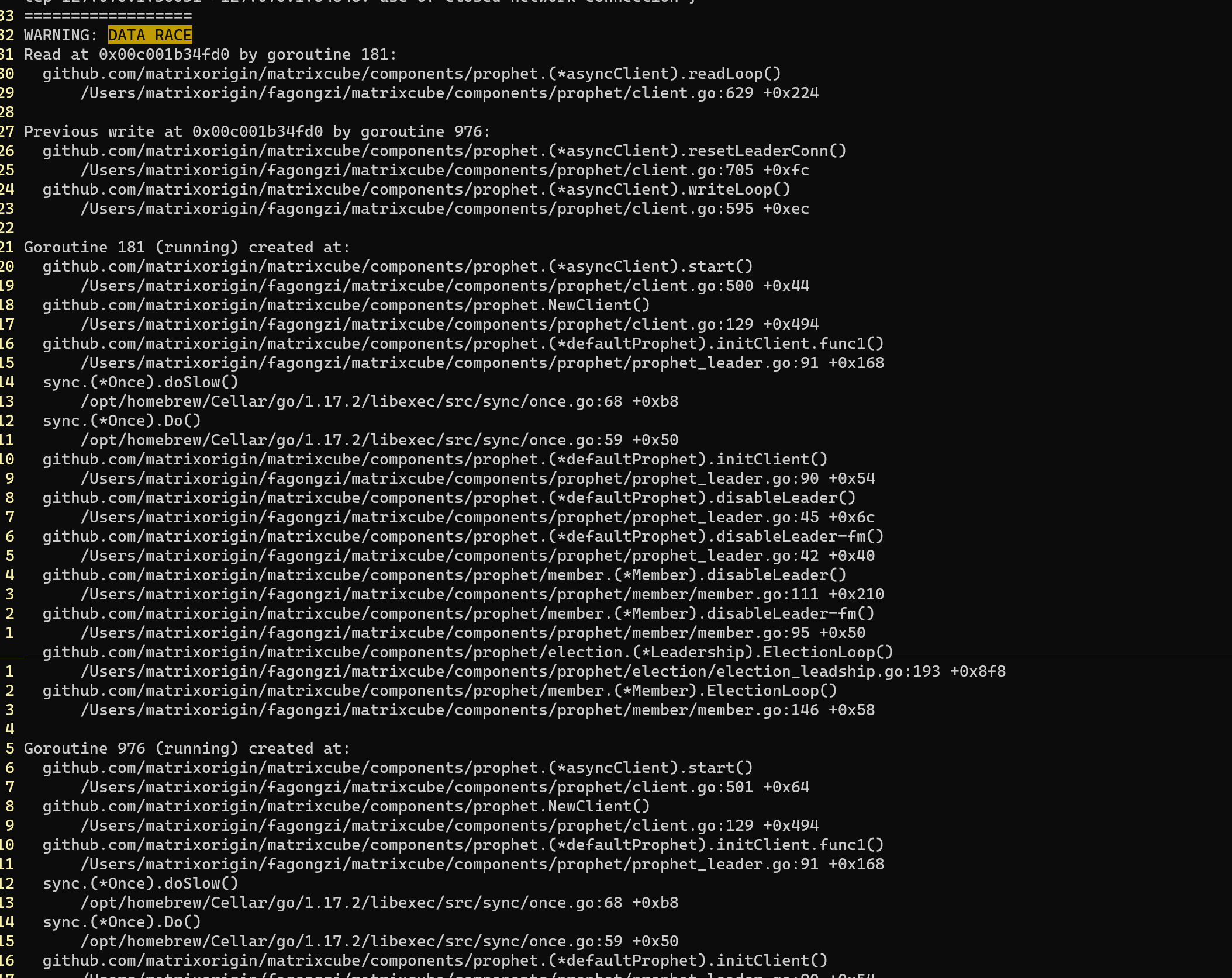 Data Race In Prophet Client · Issue 434 · Matrixorigin Matrixcube · Github