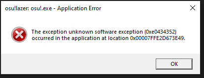 osu!lazer the exception unknown software exception application error · Issue #12905 · ppy/osu ...