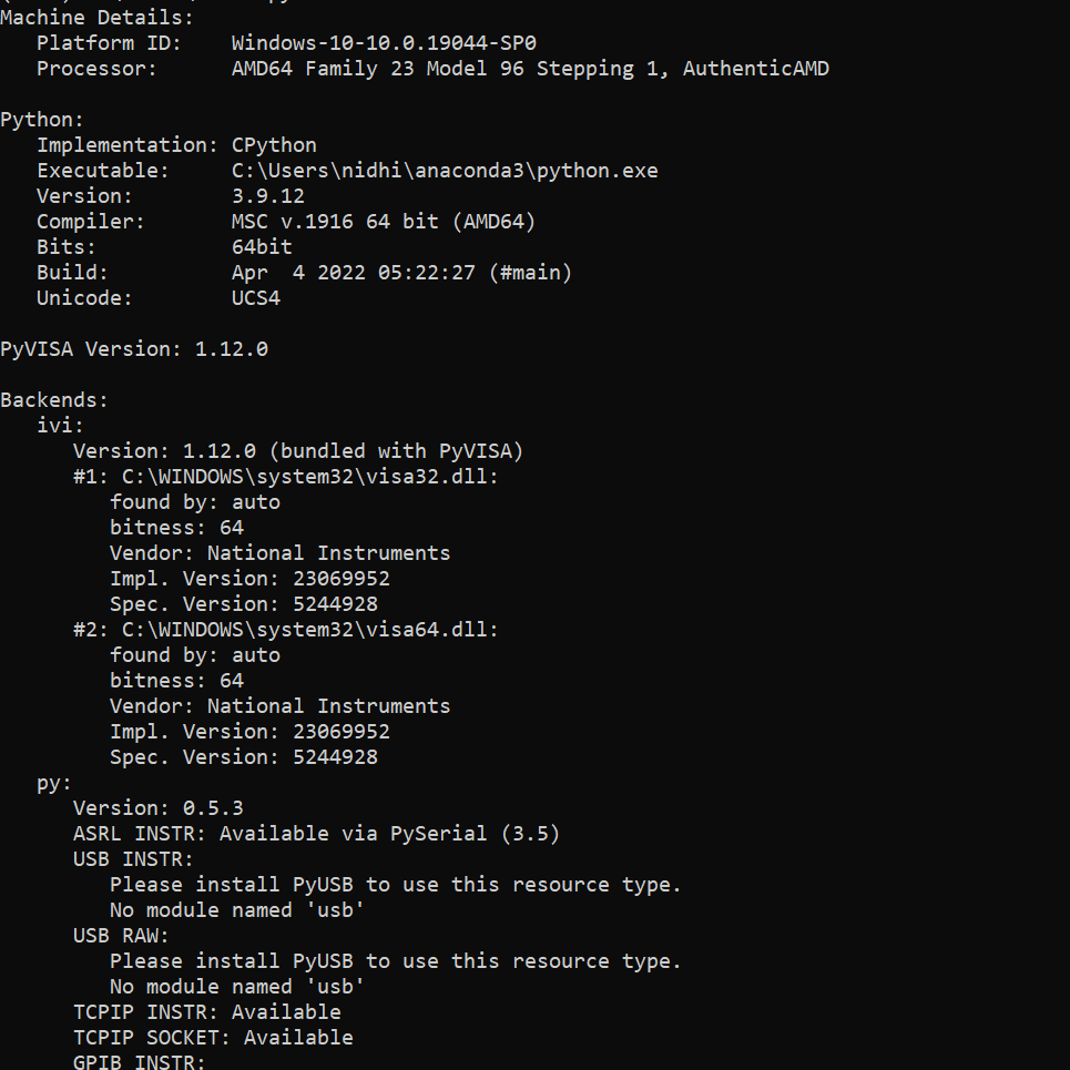 Pyvisa Unable To Detect Keithley Kusb 488b Gpib To Usb Adaptor For Sr830 Lock In Amplifier
