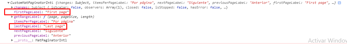 [MatPaginatorIntl]: Can't override the values of firstPageLabel nor ...