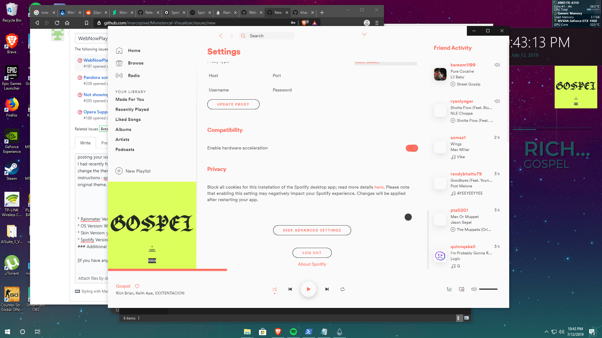 WebNowPlaying Spotify Color not going back to original dark theme · Issue #258 · marcopixel ...