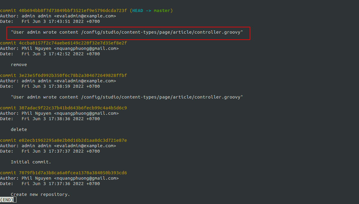 [studio] After creating a groovy controller on config folder using write-content API, it isn't ...