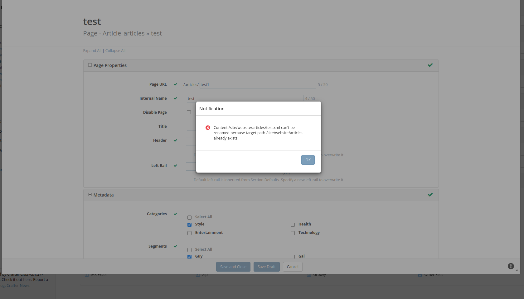 [studio] Page URL is not editable with content-as-folder configuration has 'false' value · Issue ...