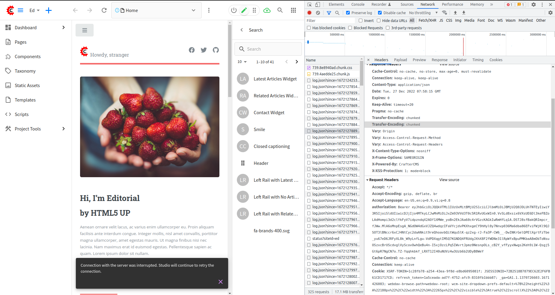 [studio] Log console throws error 1000 after a wait period · Issue #5779 · craftercms/craftercms ...