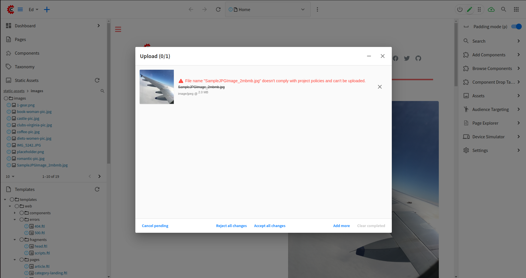 [studio-ui] Site policy does not apply when uploading image from image upload control · Issue ...