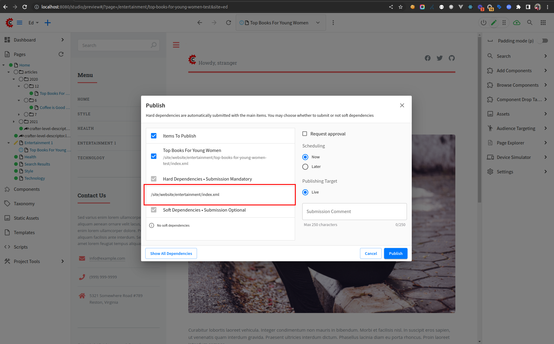 Parent page is considered a hard dependency if the child page renamed from a different path ...
