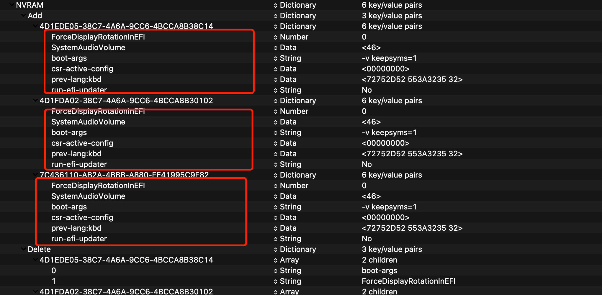NVRAM -> Add，子节点都是一样的 · Issue #65 · ic005k/OCAuxiliaryTools · GitHub