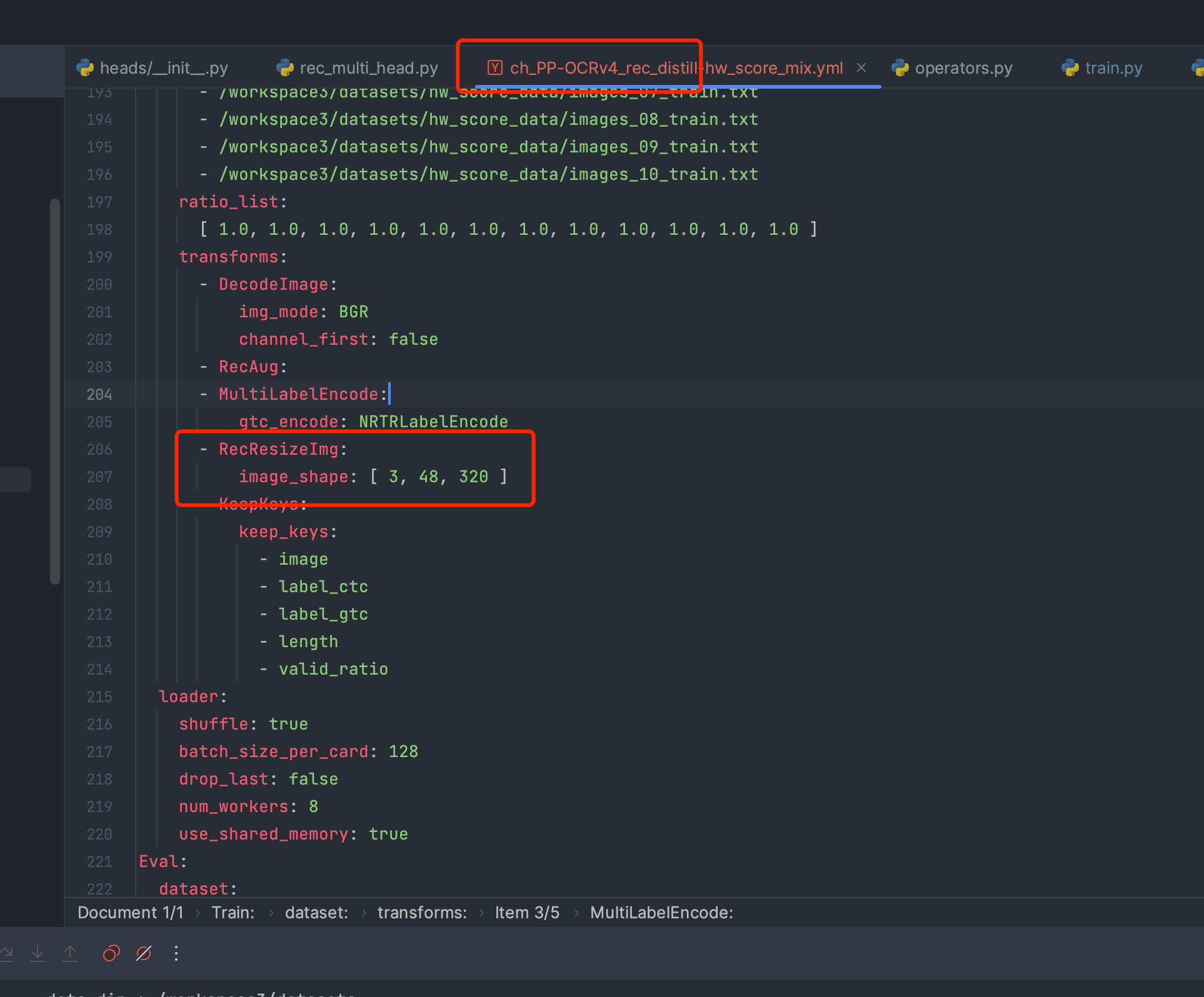 训练ch_PP-OCRv4_rec_distill.yml，各种报错：1. KeyError: 'NRTRLabelDecode'；2. KeyError: 'valid_ratio'；3 ...