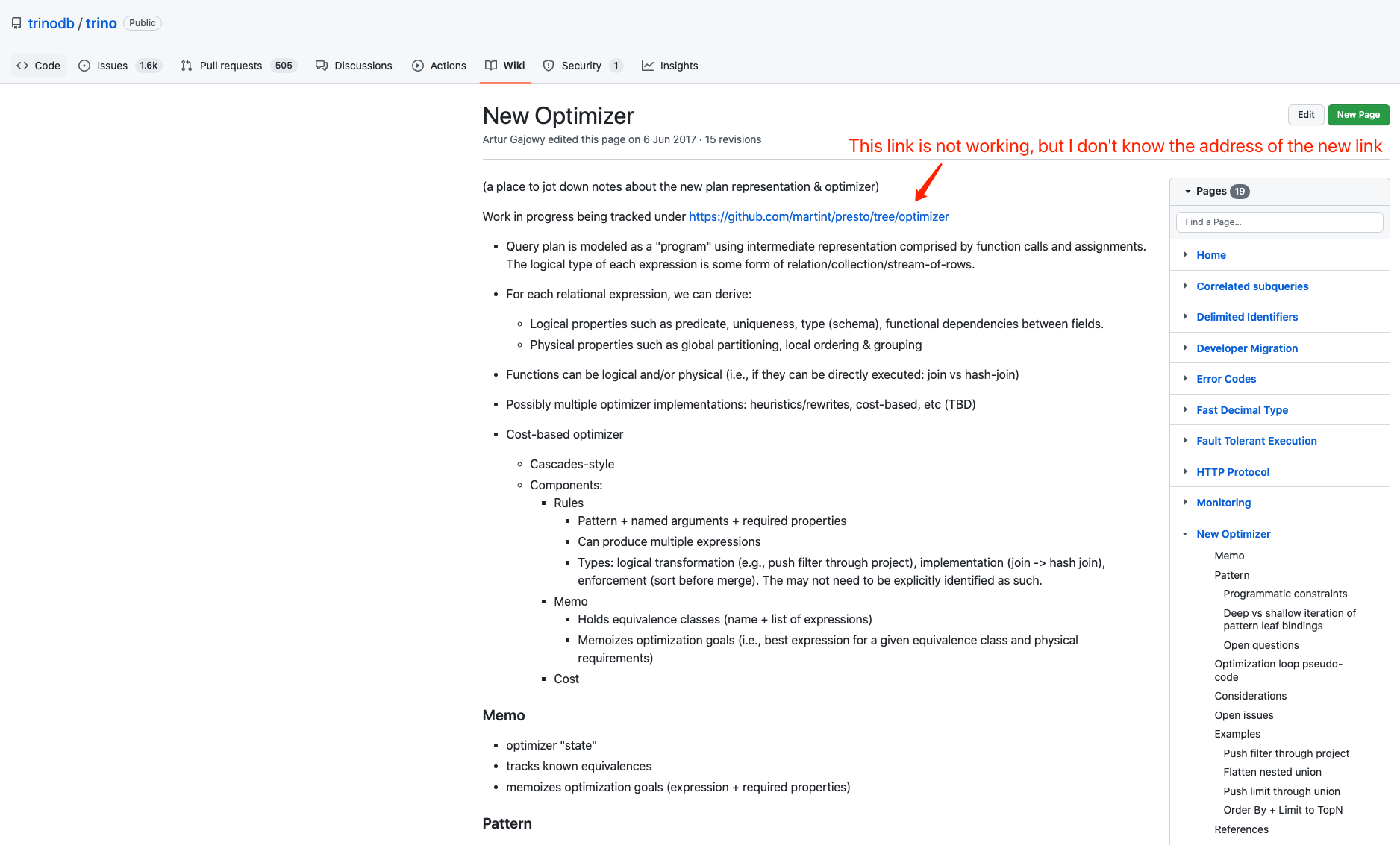 Some Of The Wikis Content Is Outdated · Issue 12366 · Trinodb Trino · Github