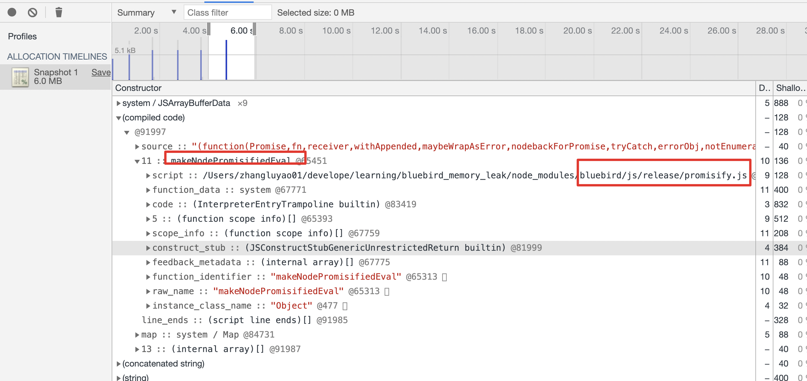 Memory leak for using promisify() in setInterval · Issue #1663 · petkaantonov/bluebird · GitHub