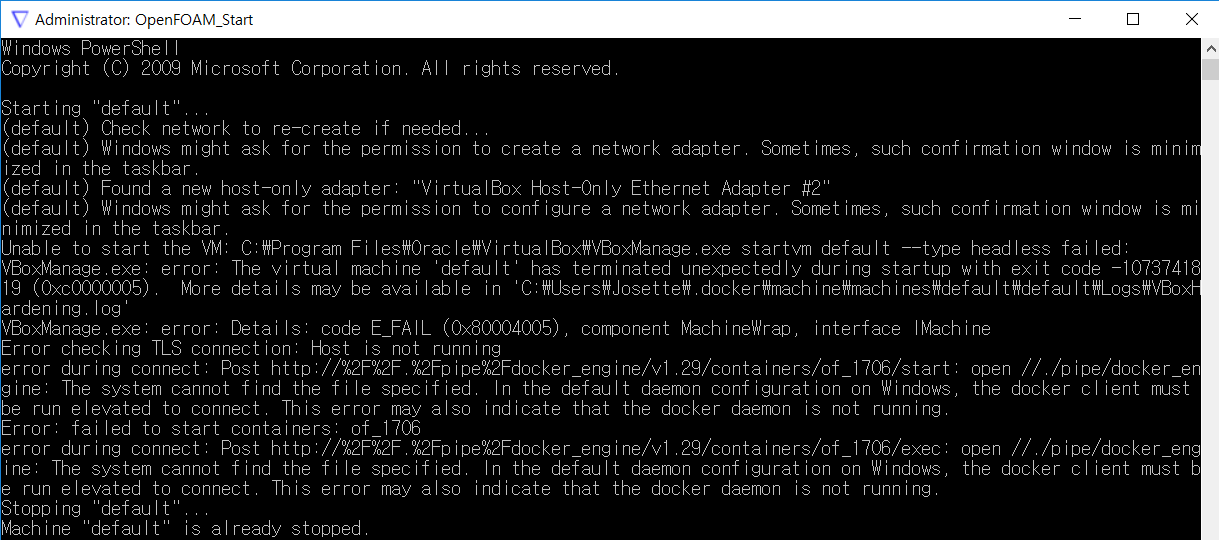 OpenFOAM installation issues in unable to start the VM · Issue #251 · ladybug-tools/butterfly ...