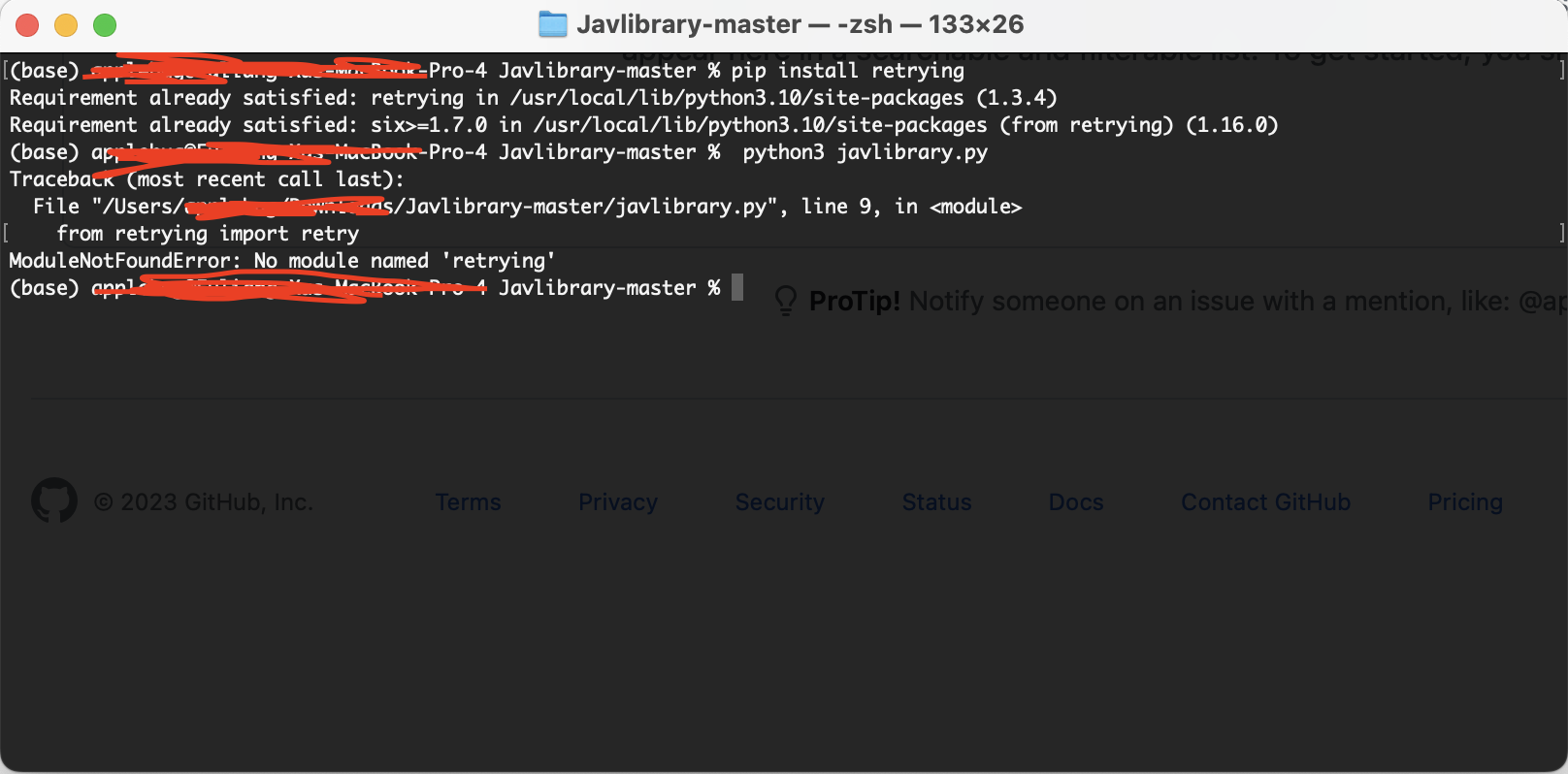 No module named 'retrying' · Issue #1 · DipperStar/Javlibrary · GitHub