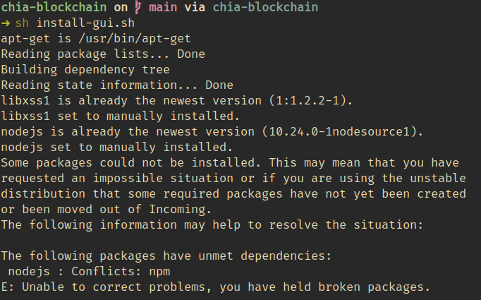[BUG] install-gui.sh fails when nodejs is already installed in ubuntu 18.04 · Issue #1506 · Chia ...