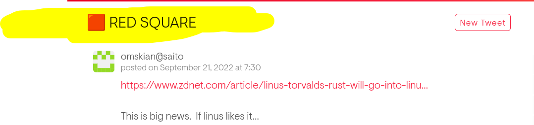 Clicking on Red Square title from a tweet view page should load Red ...