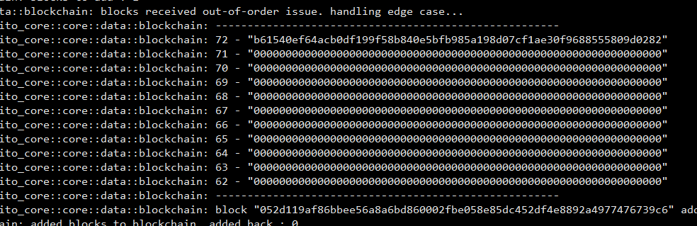 When Syncing Blockchain From A Peer Printed Blockchain Picture Is Not Showing Correctly 000000
