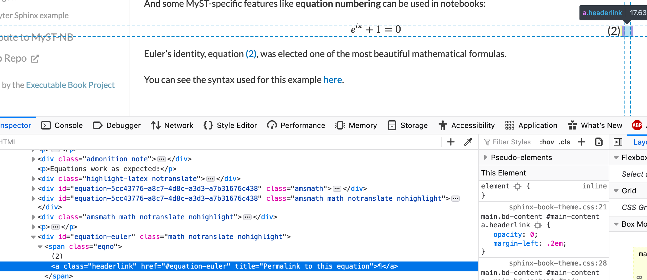 hover opacity does not work for anchors in spans · Issue #176 · executablebooks/sphinx-book ...