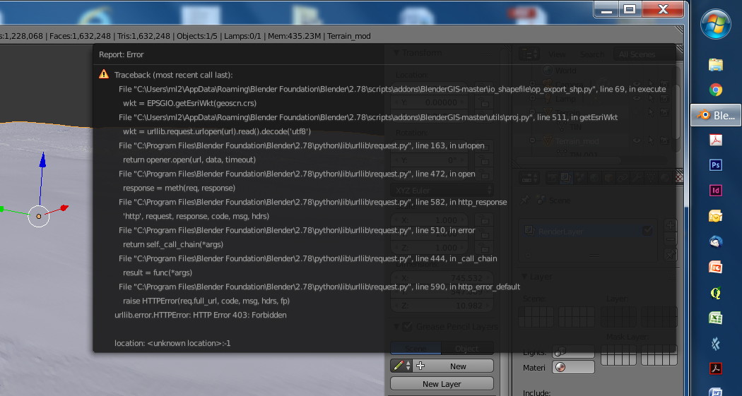 Won't export shp · Issue #78 · domlysz/BlenderGIS · GitHub